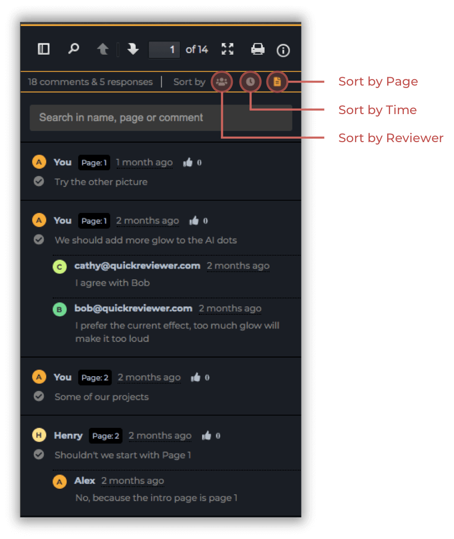 How do I sort comments in a multi-page PDF file? | QuickReviewer How do I sort comments in a multi-page PDF file? | QuickReviewer